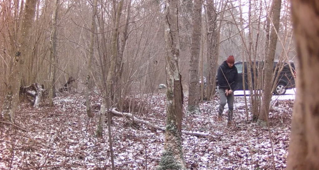 Taking a pee in the snow - The Tree Spy